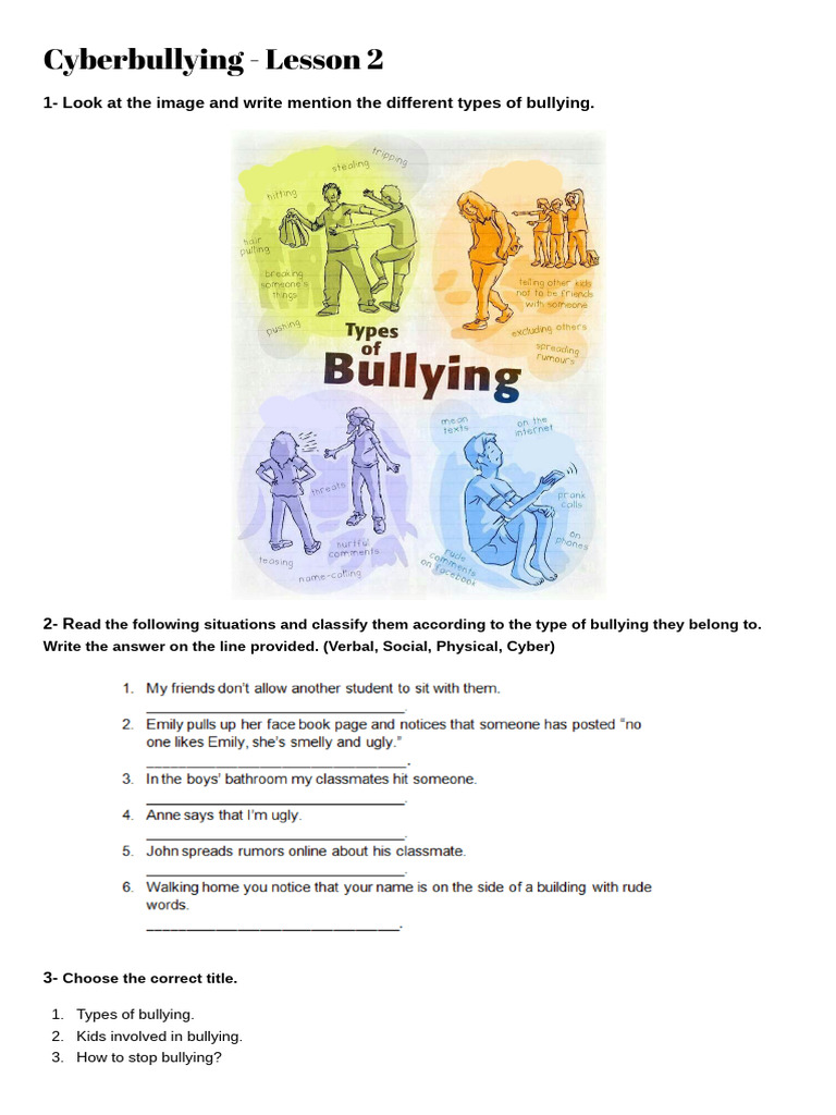 Cyberbullying - Lesson 2 | PDF