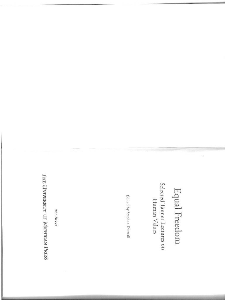 Dworkin Ronald - Foundations of Liberal Equality | PDF
