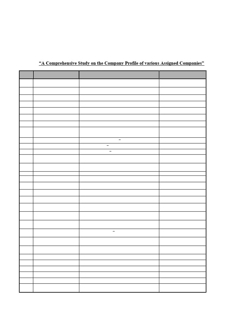 Company Profiles Study for BBA Project | PDF | Chess Theory | Chess