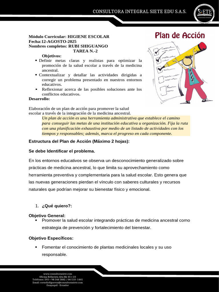 TAREA N.2 Higiene Escolar Rubí Lorena Shiguango | PDF