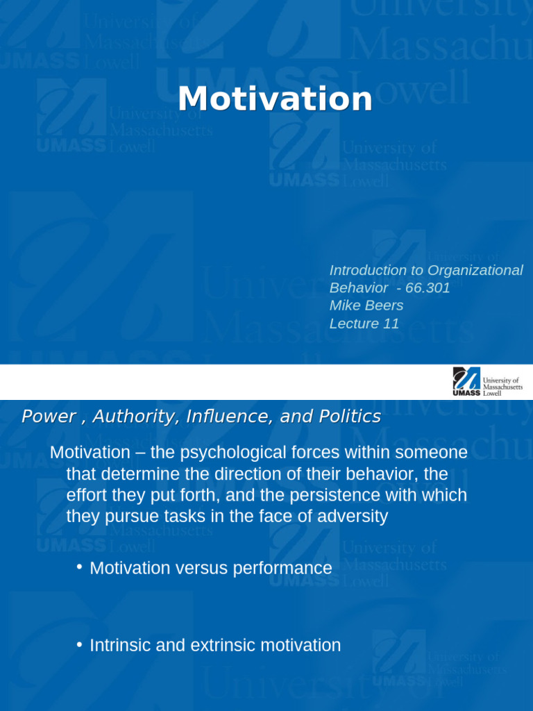 Lecture 11 - Motivation | PDF | Motivation | Motivational