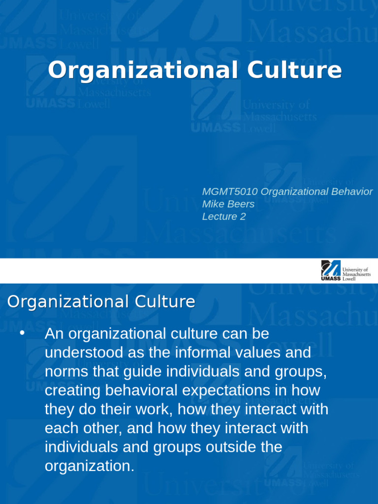 Lecture 2 - Organizational Culture and Ethics | PDF | Organizational ...