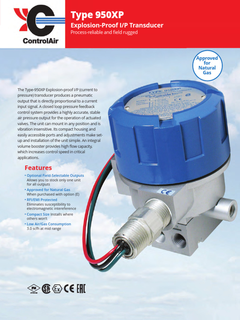 Type 950XP Explosion-Proof I/P Transducer | PDF | Feedback | Actuator