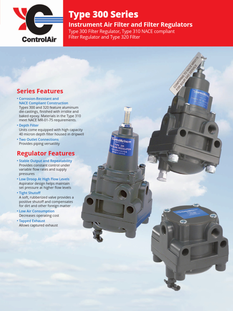 300 Series Air Filter Regulators | PDF | Valve | Mechanical Engineering