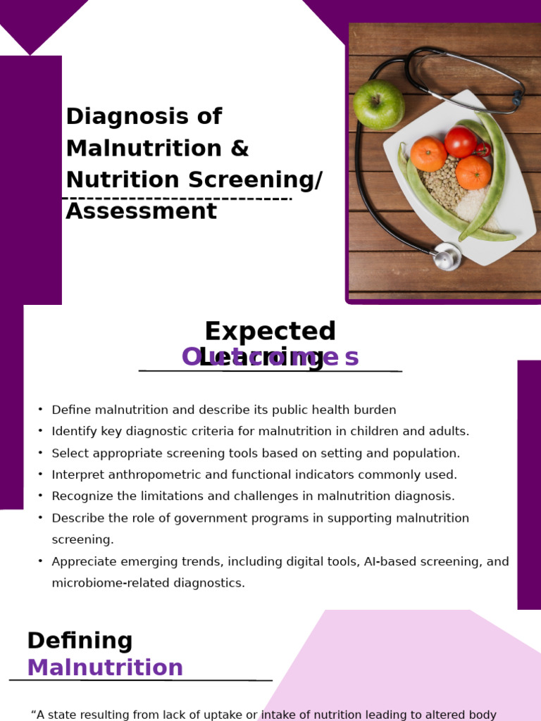 Diagnosis of Malnutrition Revised 15th Oct 25 | PDF | Malnutrition ...