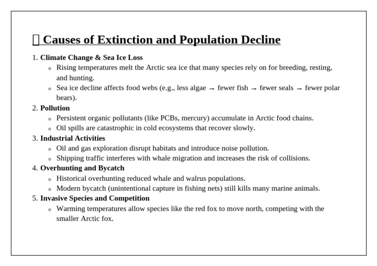 ? Causes of Extinction and Population Decline | PDF