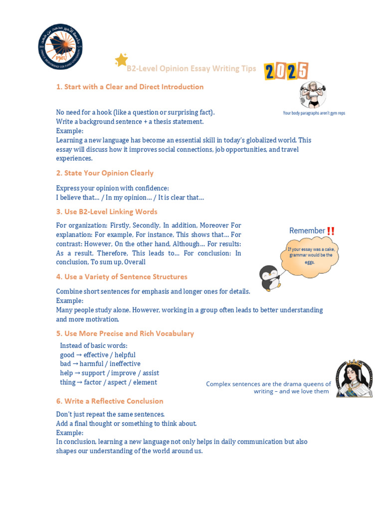 "B2 Level - Opinion Essay Writing Structures & Guidelines For The Aptis ...