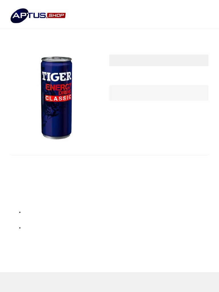 Gazowany Napoj Energetyzujacy Tiger Energy Drink 250 ML | PDF