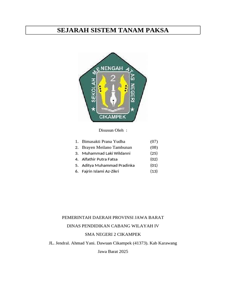 Sejarah Sistem Tanam Paksa di Indonesia | PDF