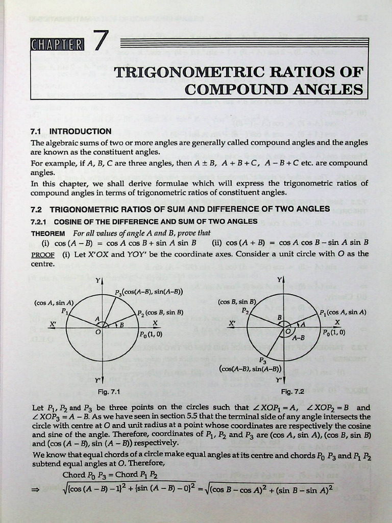 R.D Ch7 Trignometric Ratios of Compoud Angles | PDF