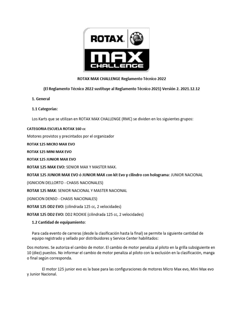 RMC BUE Reglamento Técnico 2022 - FRAD | PDF | Embrague | Pistón