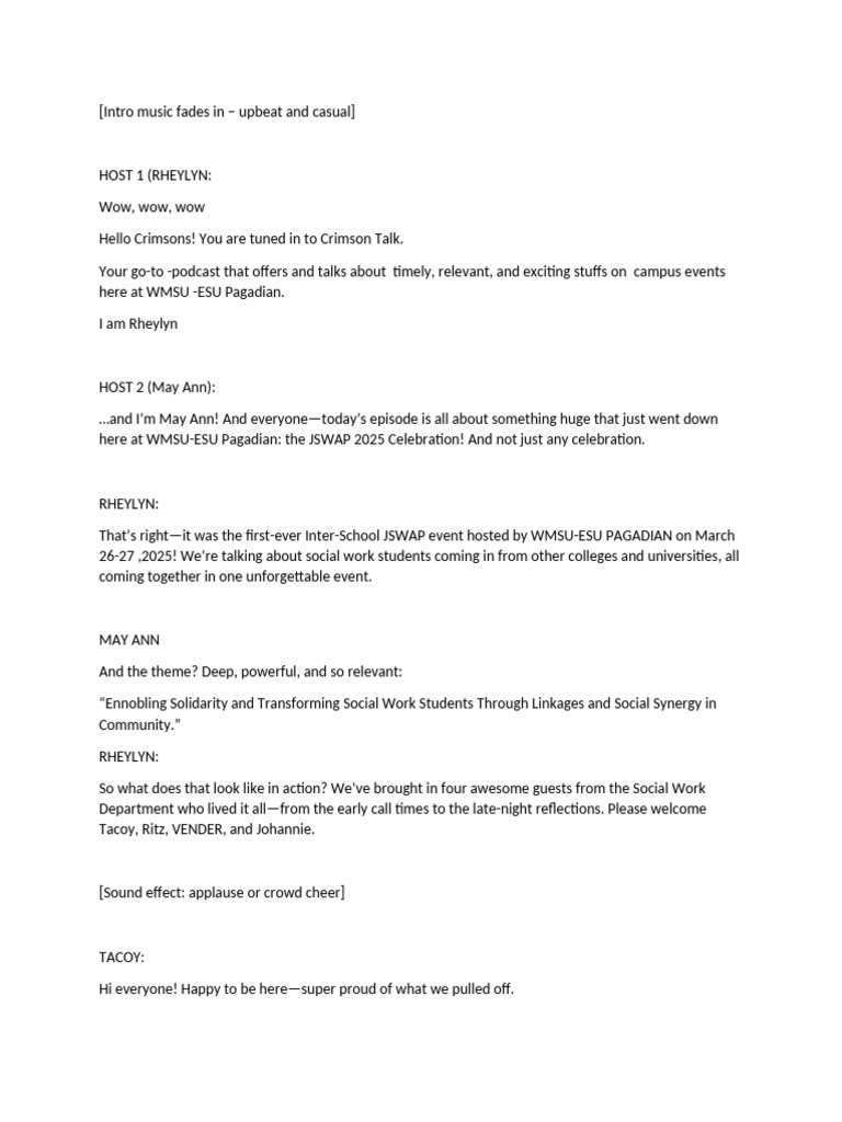 Podcast Script | PDF