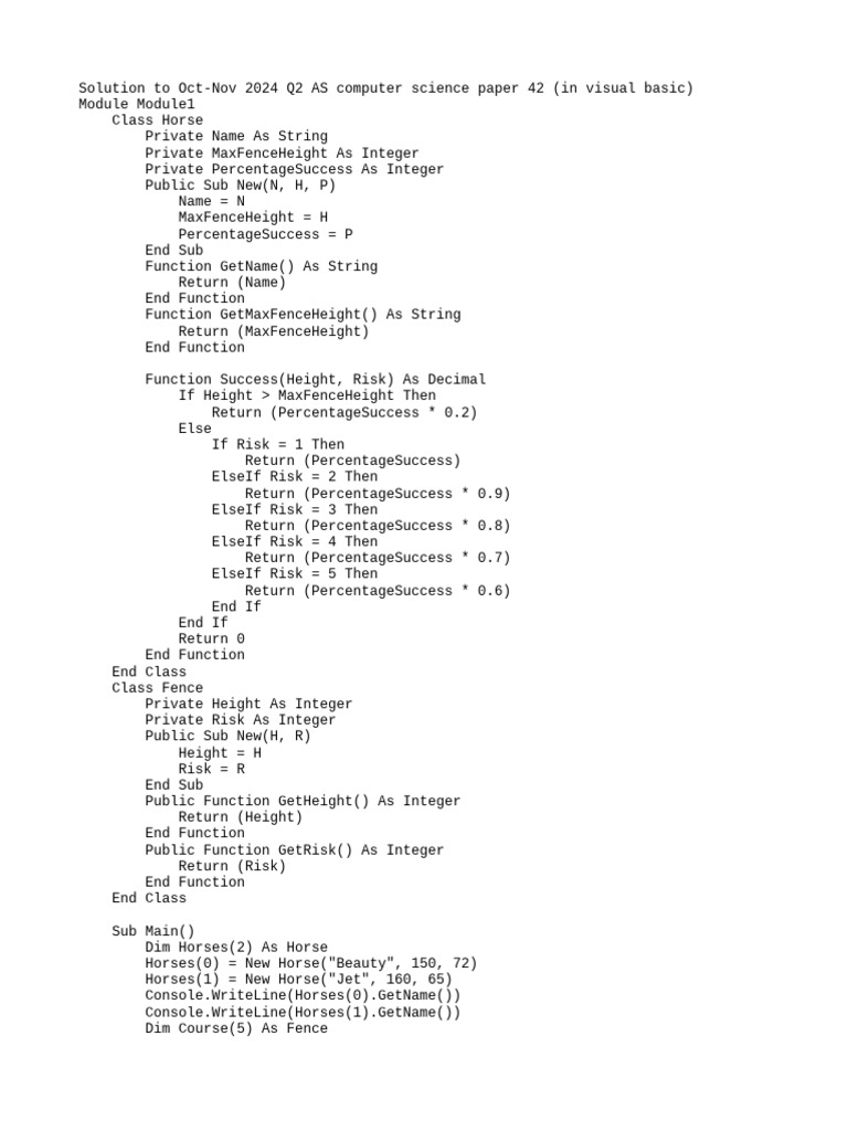 Solution to Oct-Nov 2024 Q2 as Comp | PDF | Arithmetic | Computer Programming
