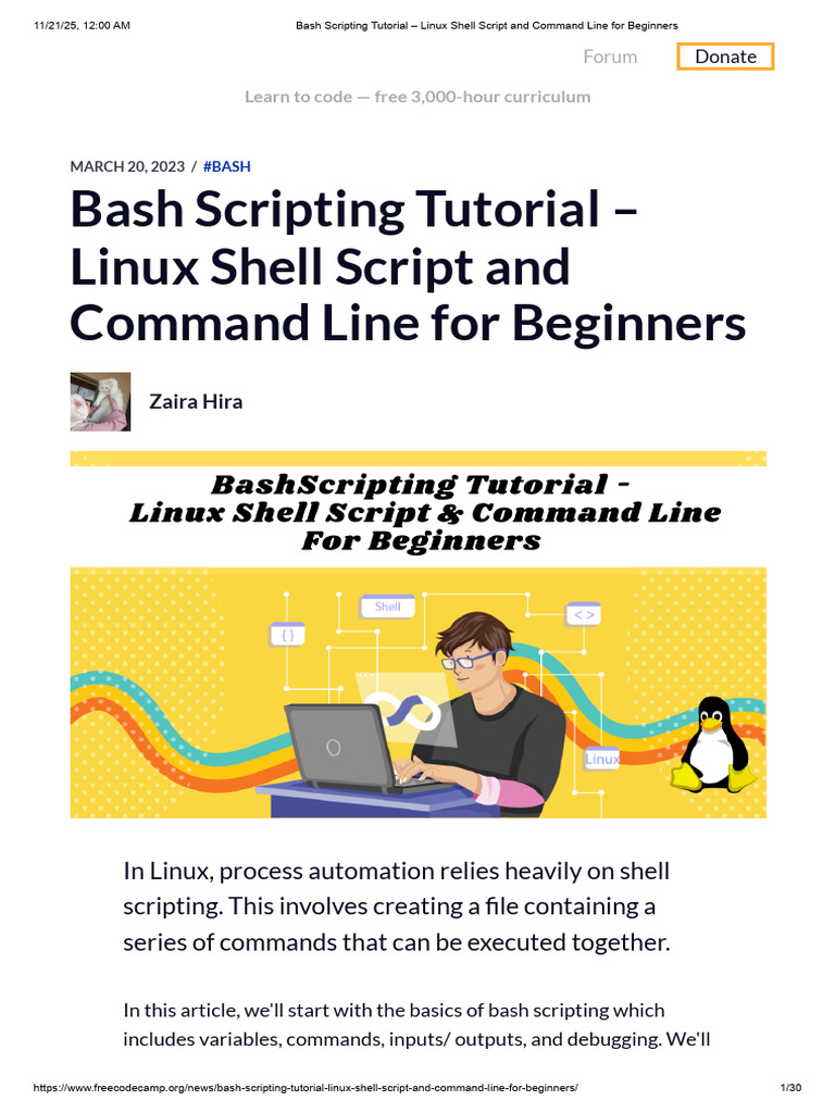 Bash Scripting Tutorial - Table of Content | PDF | Command Line Interface | Control Flow