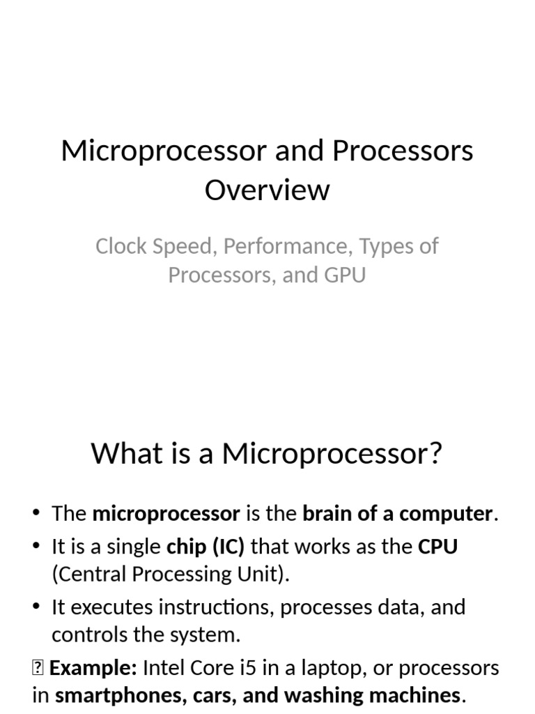 M2 U2 Microprocessor and Processors | PDF | Central Processing Unit | Multi Core Processor