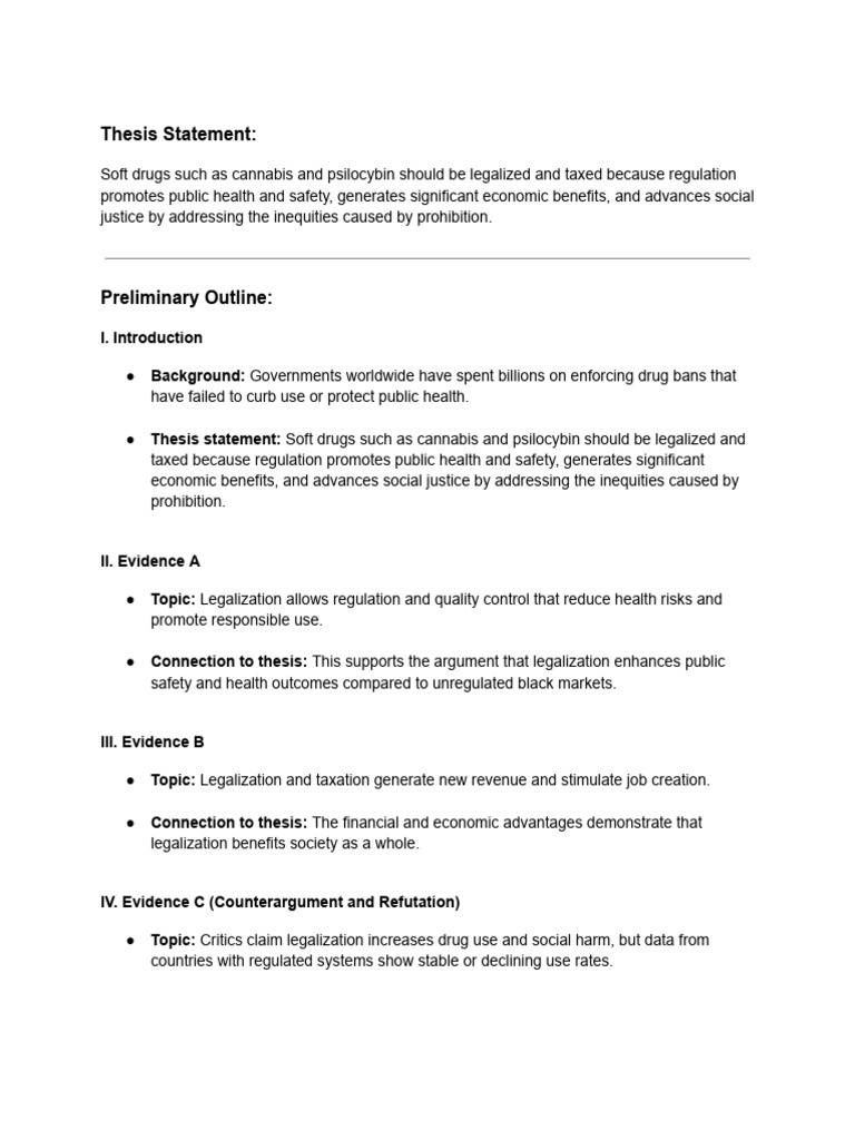 Thesis Statement Outline | PDF