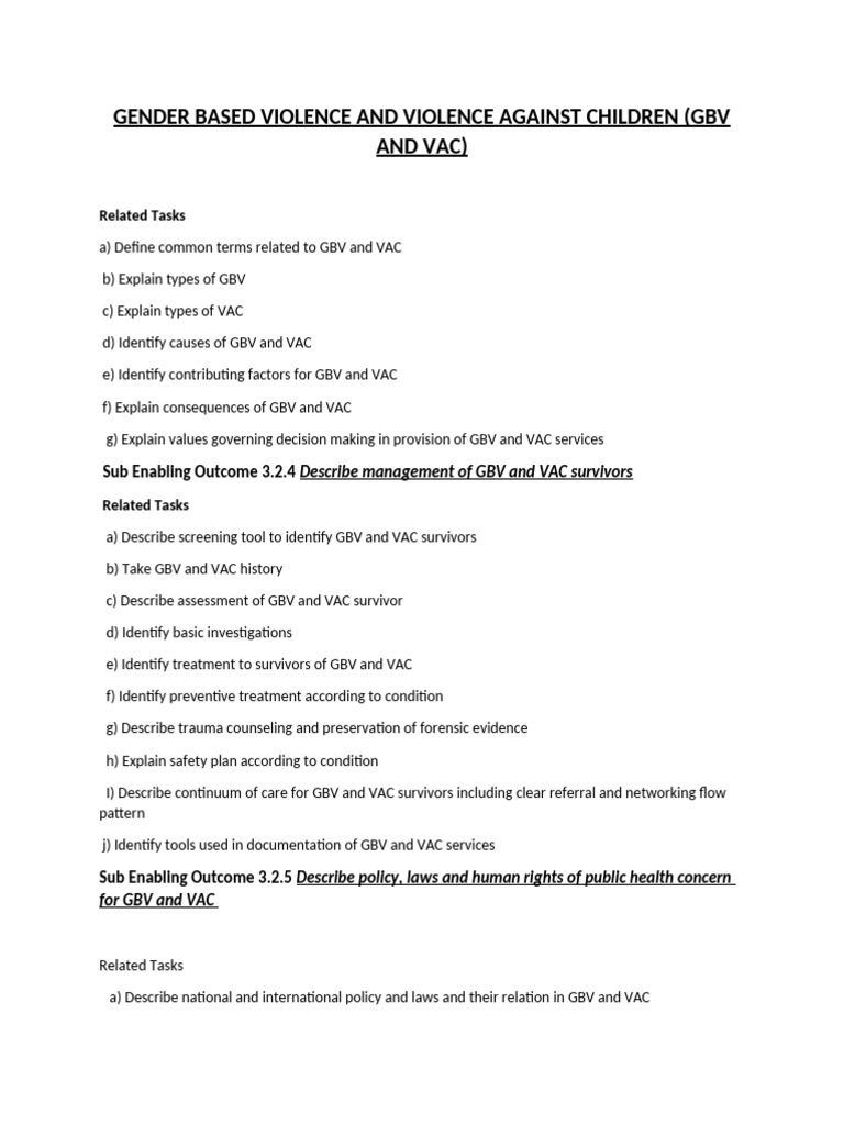 Understanding GBV and VAC: Key Concepts | PDF