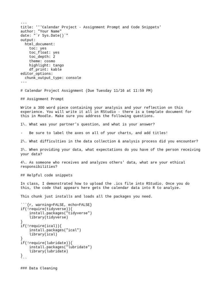calendarprojectassignmentprompt.rmd | PDF | Chart | Scatter Plot