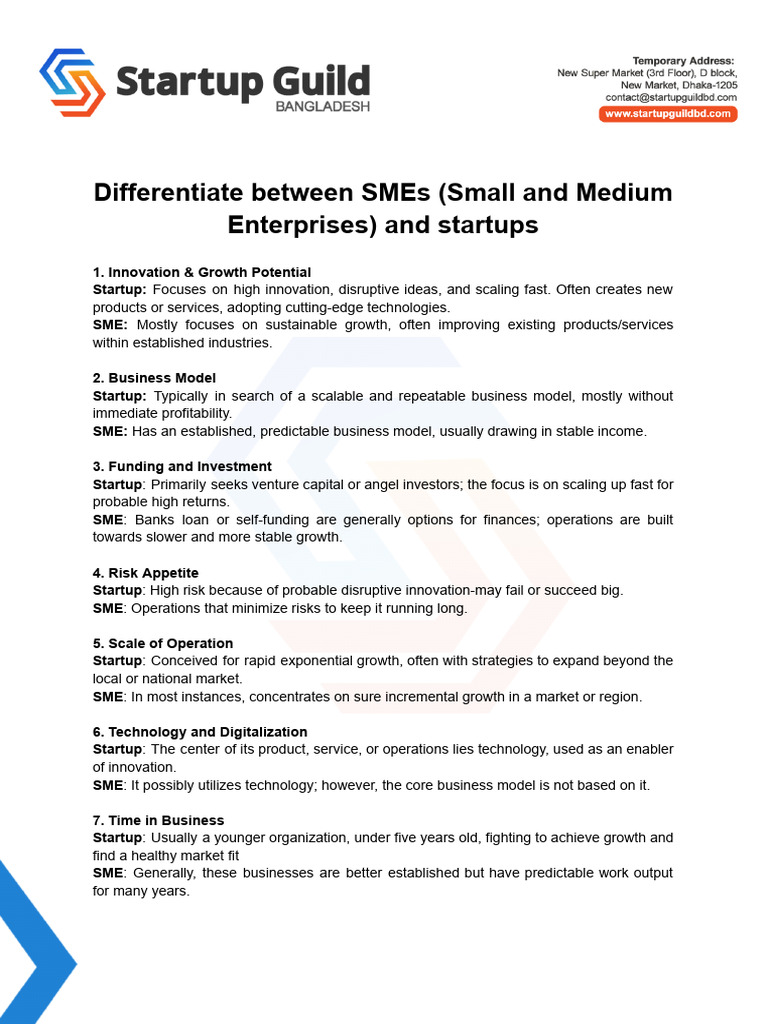 SMEs vs Startups: Key Differences Explained | PDF | Startup Company ...