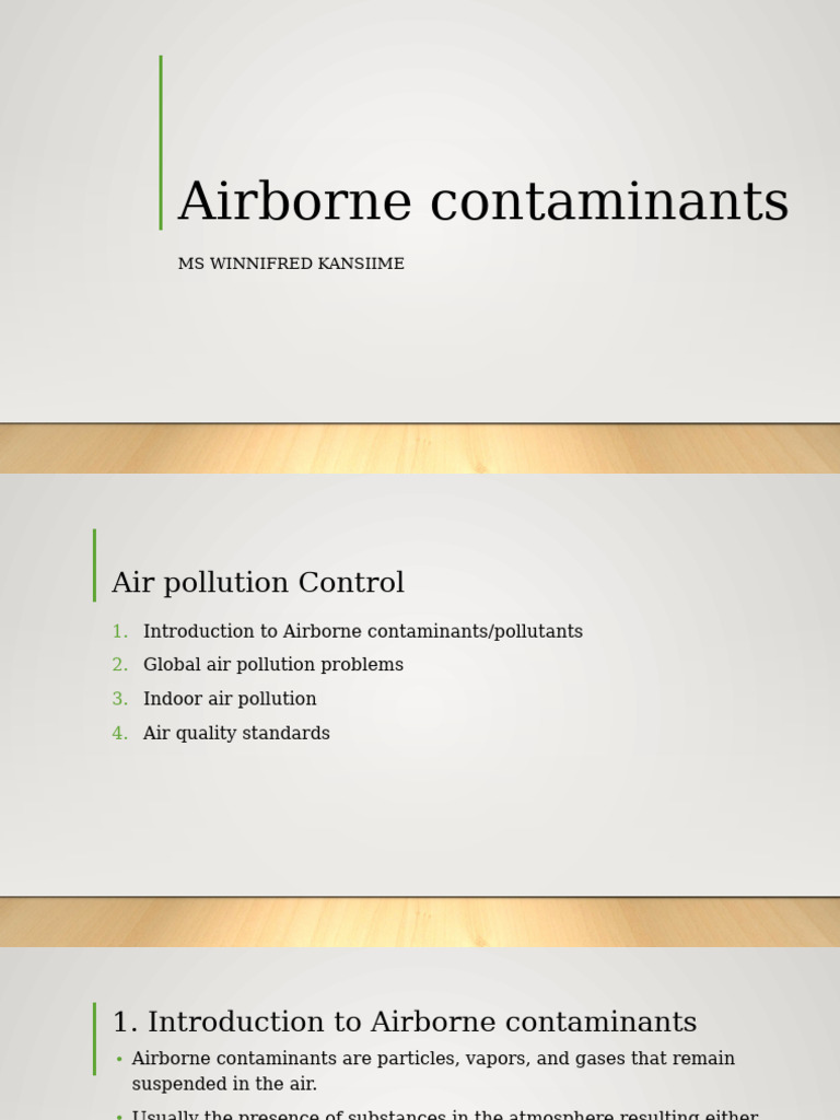 Understanding Airborne Contaminants | PDF | Air Pollution | Particulates