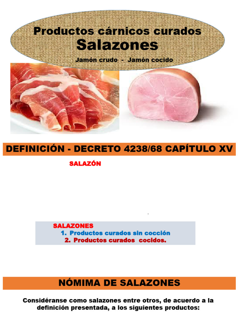 Productos Cárnicos Curados y Salazones | PDF | Carne | Curado ...