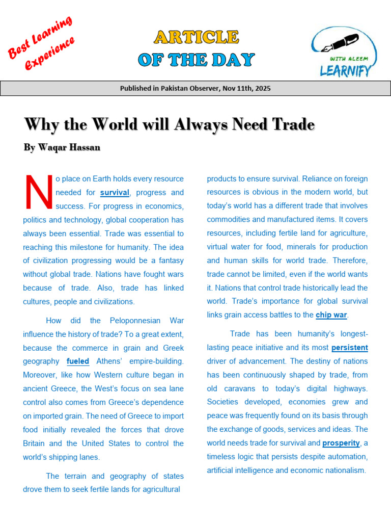 Why Global Trade is Essential for Survival | PDF | Trade | Globalization