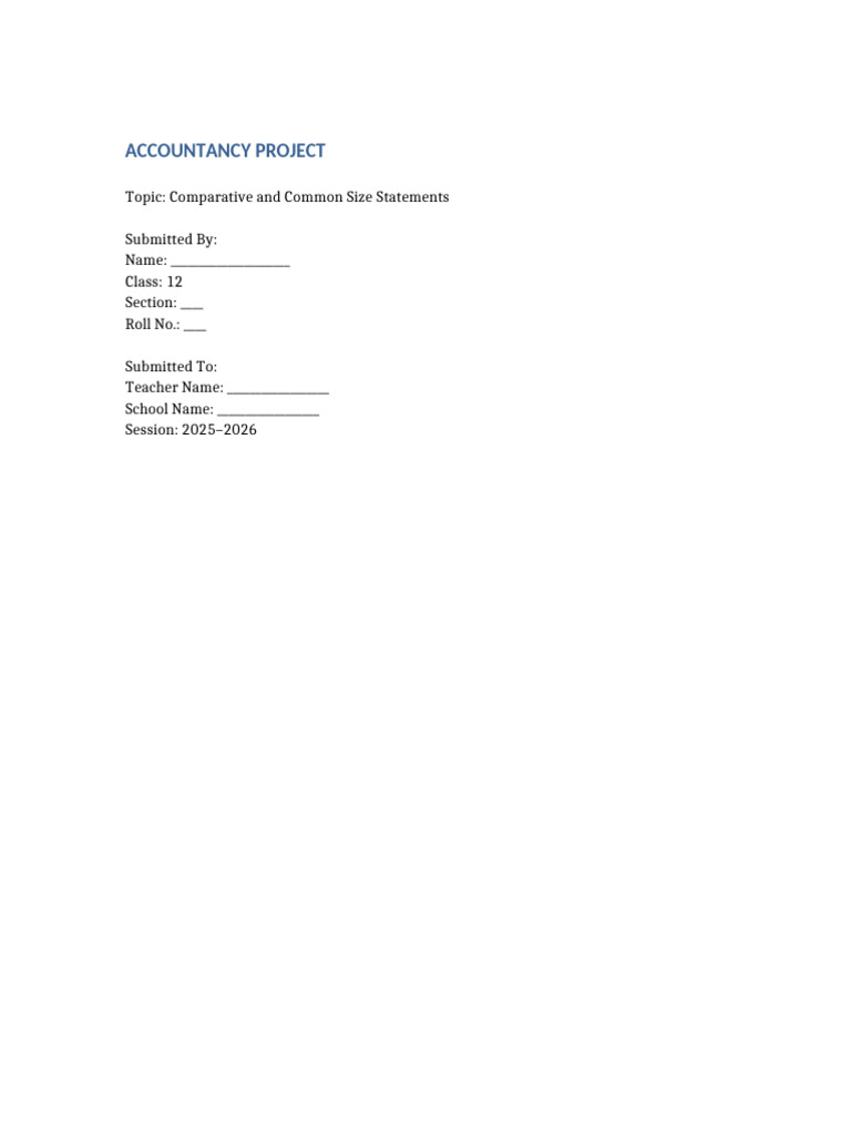 Comparative & Common Size Statements | PDF | Balance Sheet | Income ...