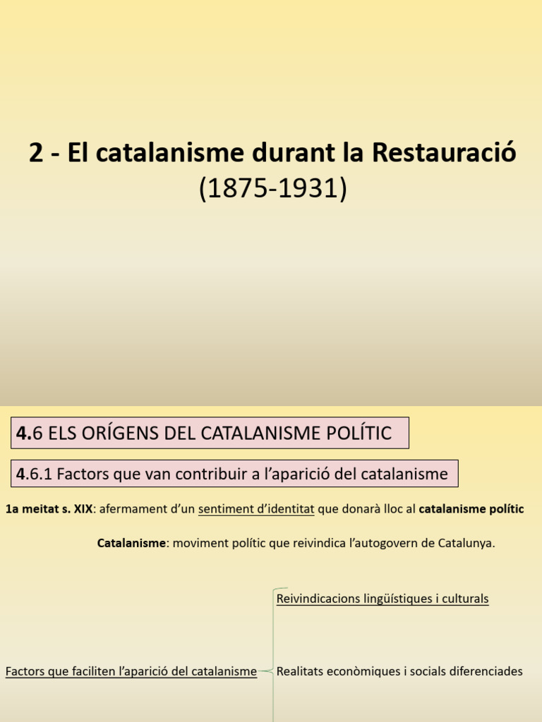 Catalanisme (1875 - 1931) | PDF