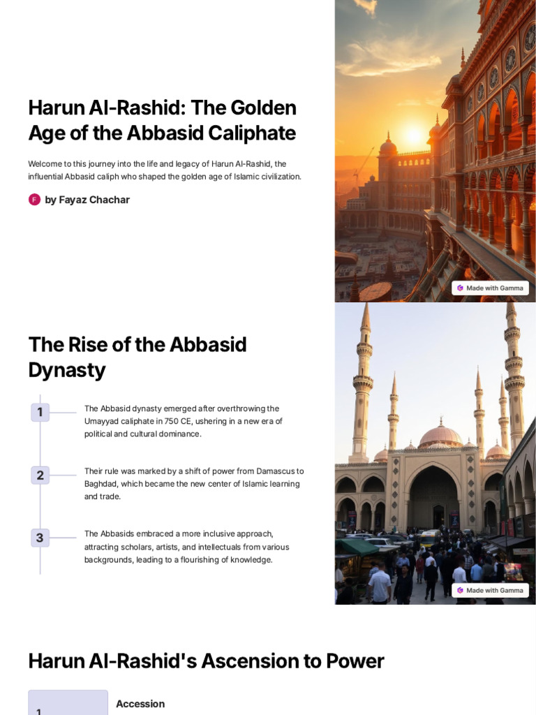 Harun Al Rashid The Golden Age of The Abbasid Caliphate | PDF | Caliphate