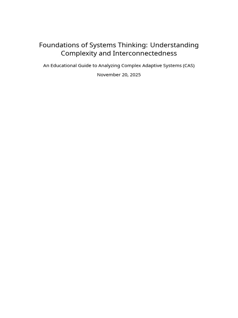 Foundations of Systems Thinking: Understanding Complexity and Interconnectedness | PDF | System ...