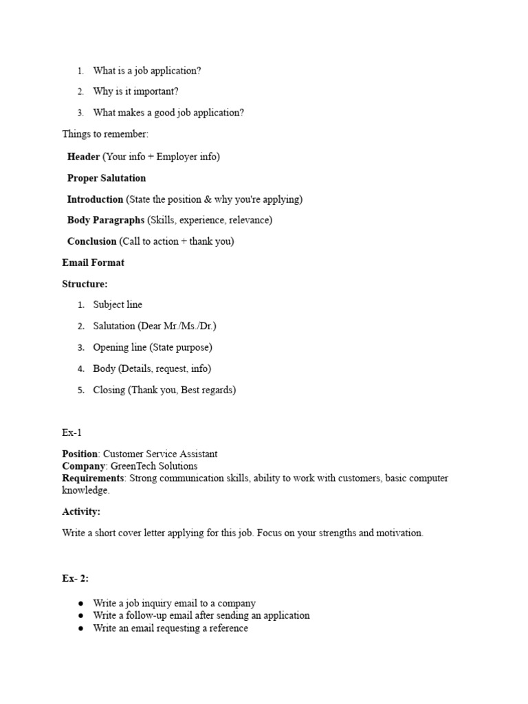 Job Application Tips and Examples | PDF