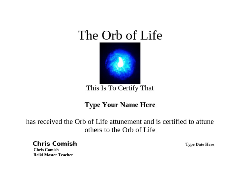 Orb of Life Certificate | PDF