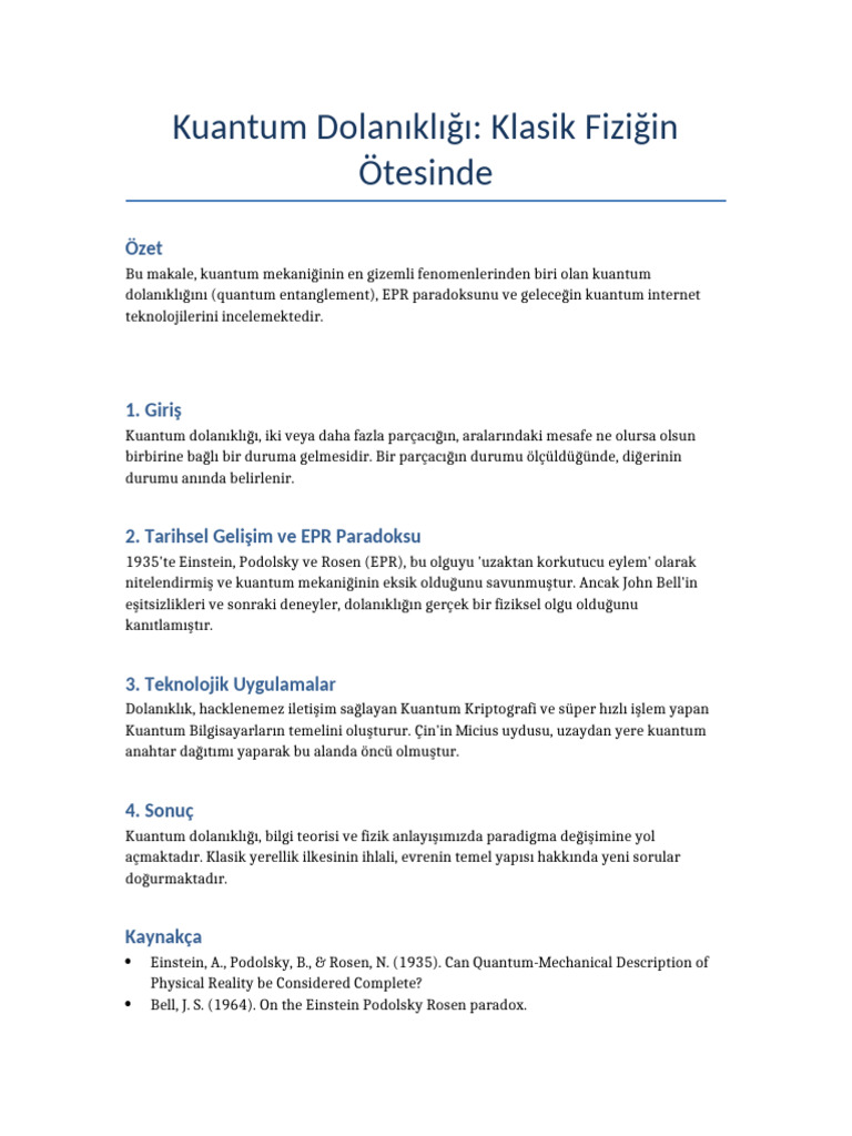 3 Kuantum Dolanikligi Fizik | PDF
