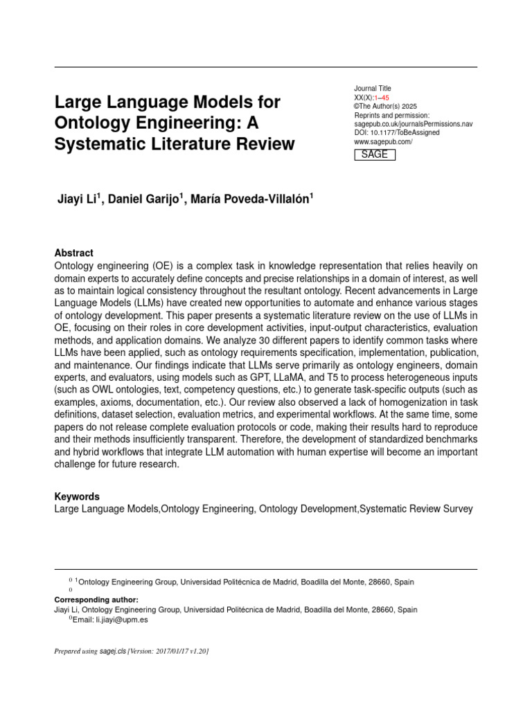Large Language Models For Ontology Engineering | PDF | Ontology ...