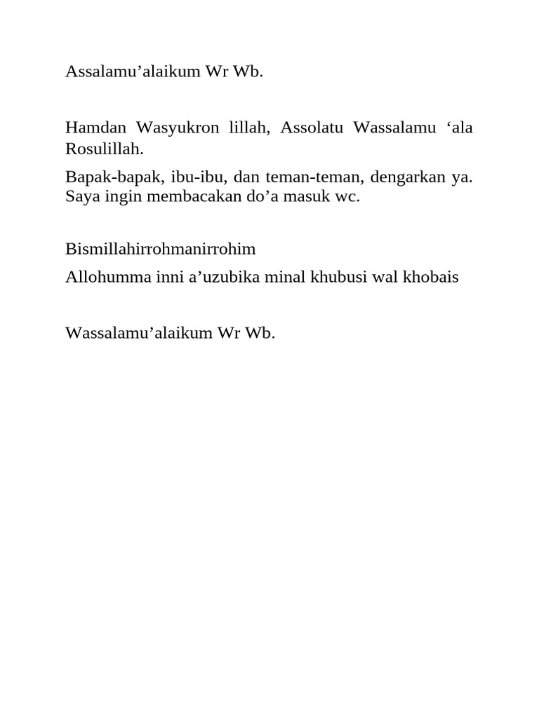 Doa Hendak Mengaji | PDF