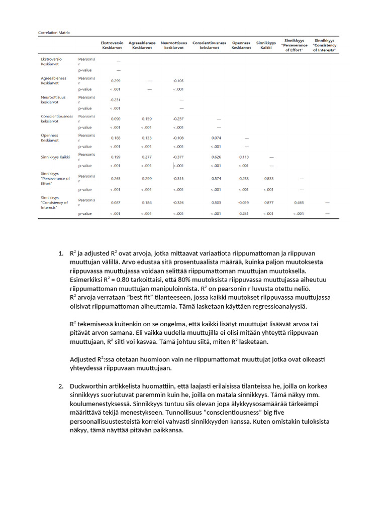 R2 Ja Adjusted R2 Ovat Arvoja | PDF