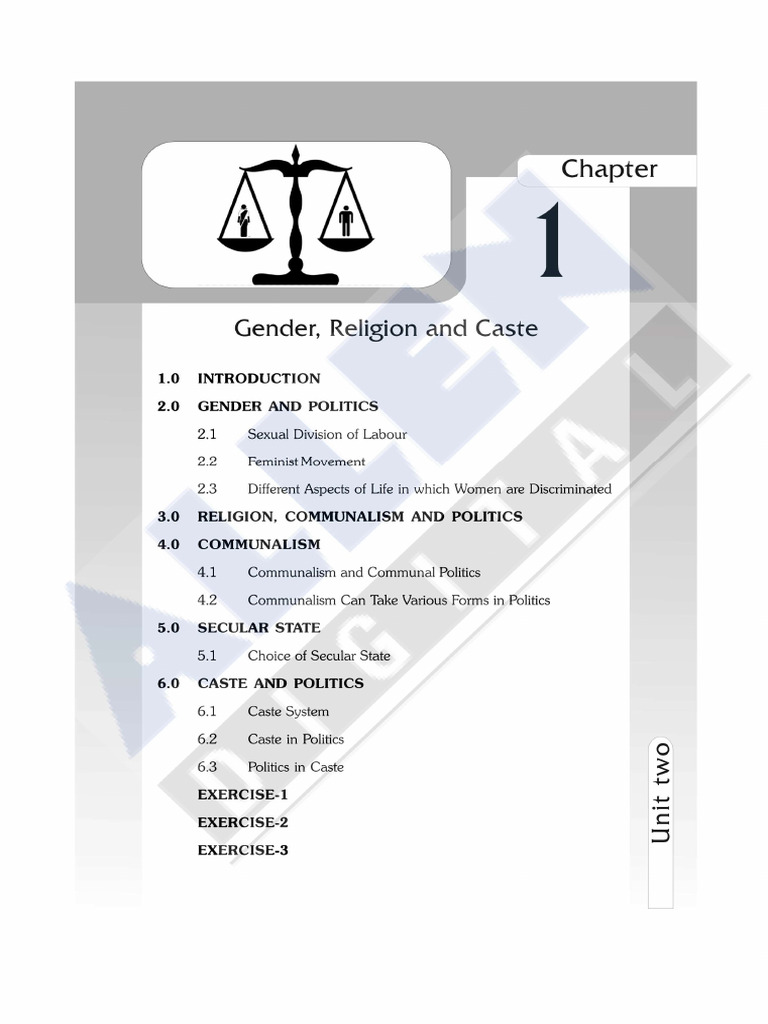 Class-10 SST Unit - 2 Ch-1 Gender, Religion and CA 251108 212803 | PDF