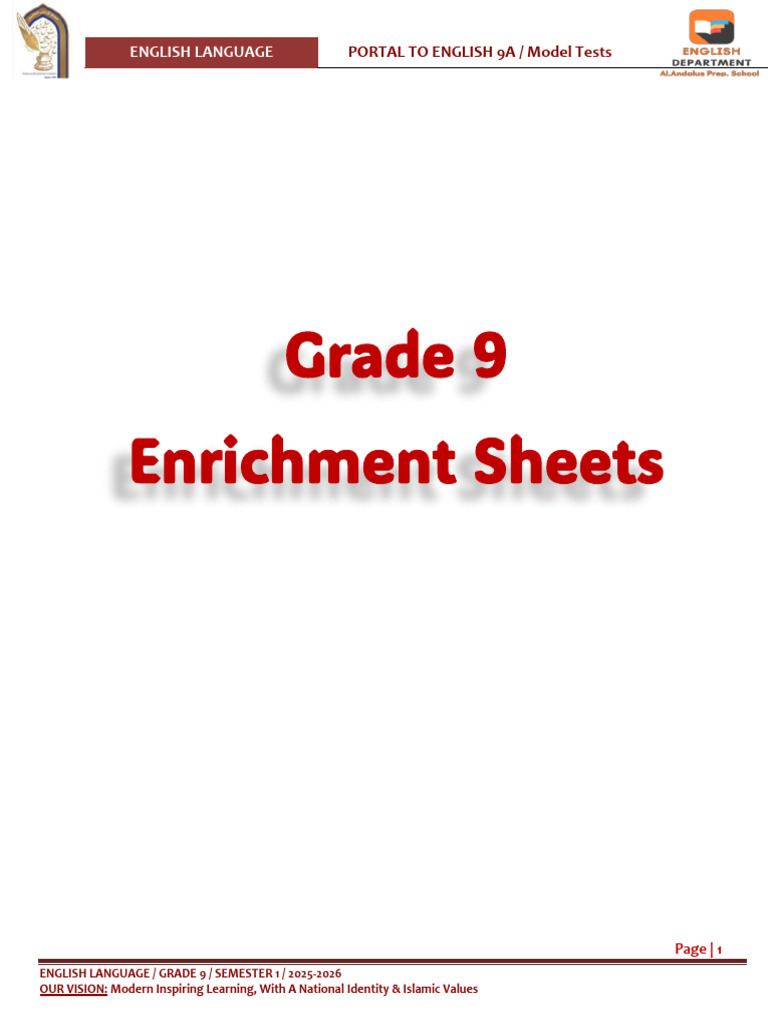 English 9A Model Tests and Activities | PDF | Wildfire | Sharks