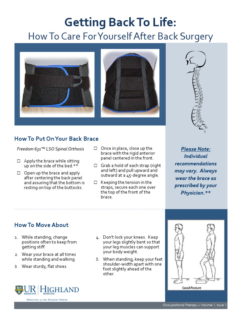 How To Care For Yourself After Back Surgery | PDF