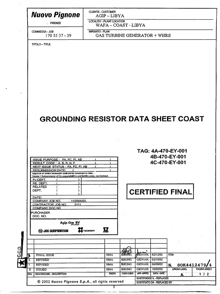 Grounding Resistor Data Sheet | PDF