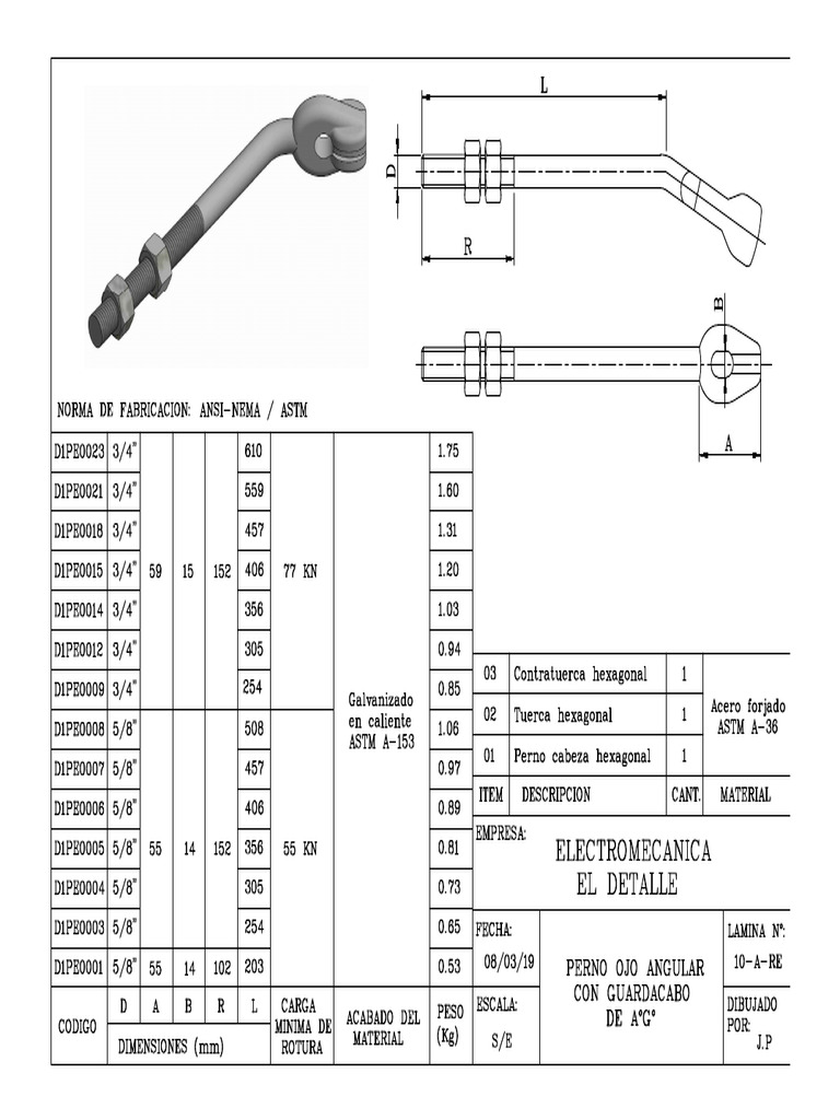 Perno Ojo Angular Guardacabo | PDF