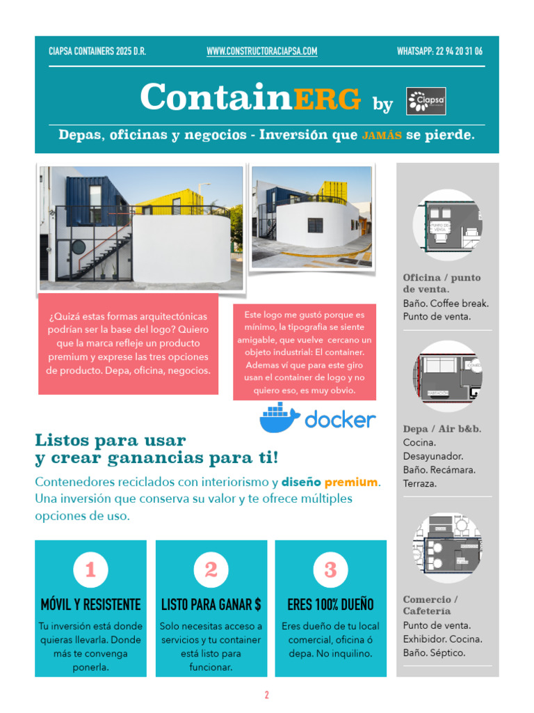 Containerg by Ciapsa - Diseño Logo - Triptico Info Modelos 2025 | PDF
