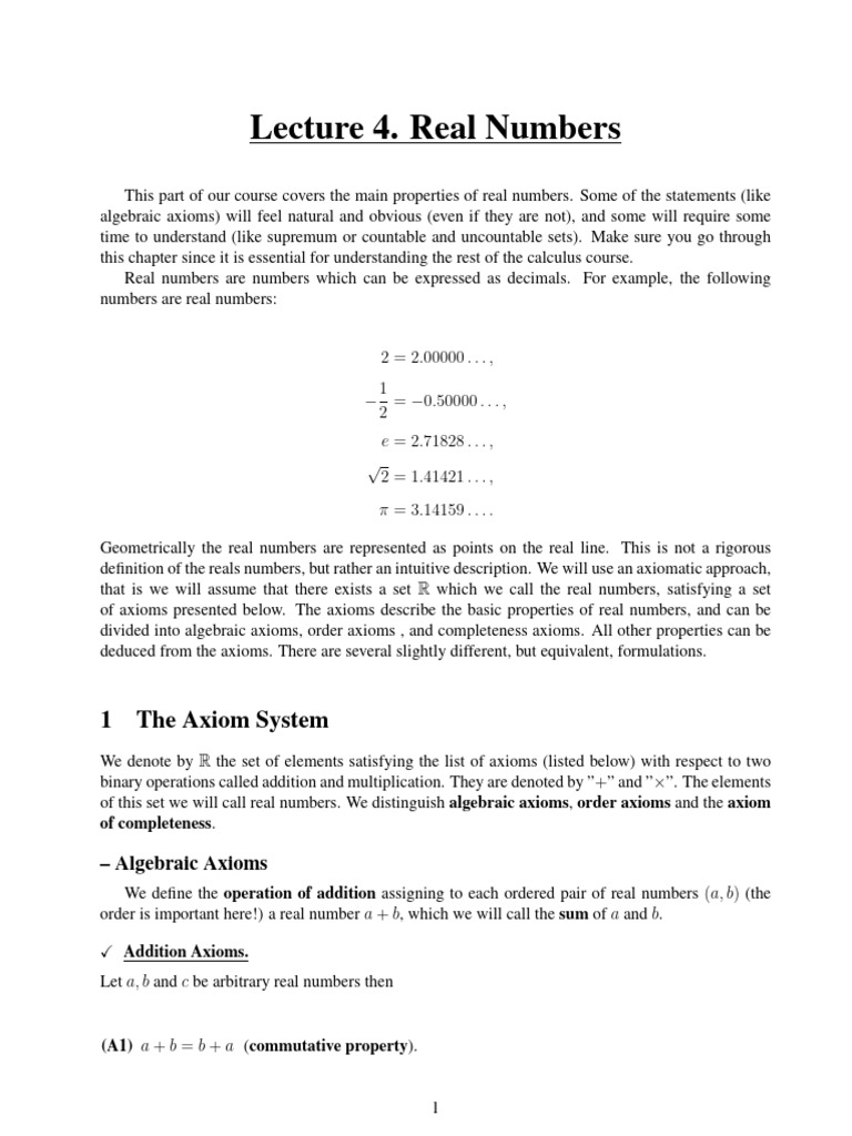 Lecture-4-5 | PDF | Rational Number | Real Number