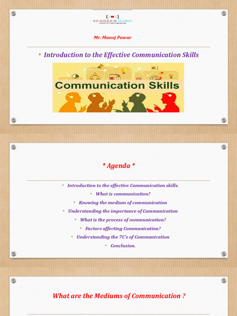 Introduction to the Effective Communication Skills | PDF