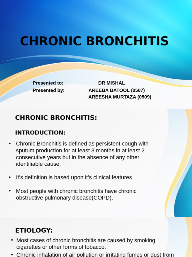 Chronic Bronchitis | PDF | Bronchitis | Chronic Obstructive Pulmonary ...
