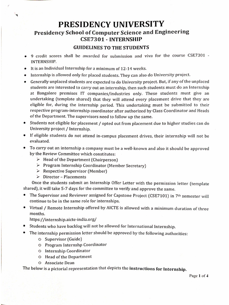8th Sem - Internship Guidelines - Students | PDF