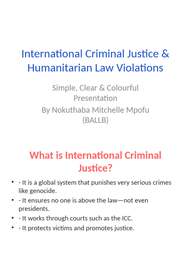 Colourful ICJ IHL Presentation With Questions | PDF | International ...