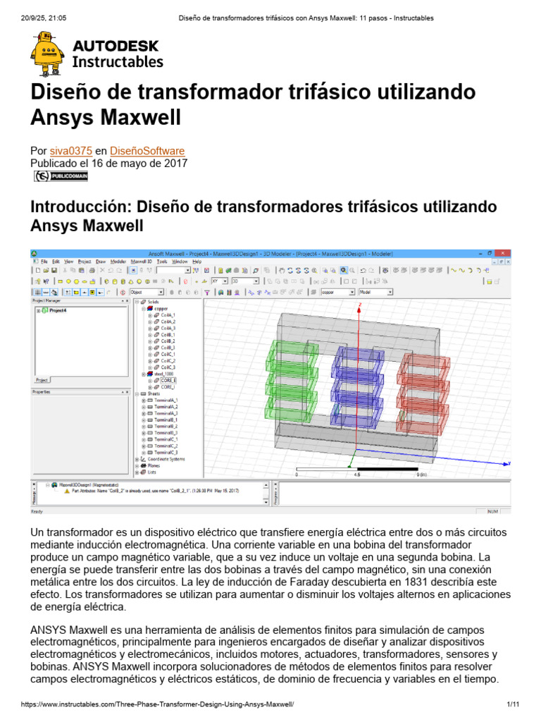 ANSYS MAXWELL - Diseño de Transformadores Trifásicos Con Ansys Maxwell_ 11 Pasos - Instructables ...