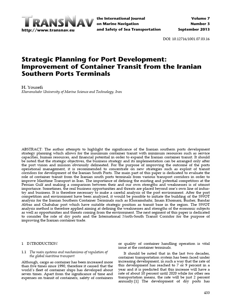 Strategic Planning For Port Development - Improvement of Container ...