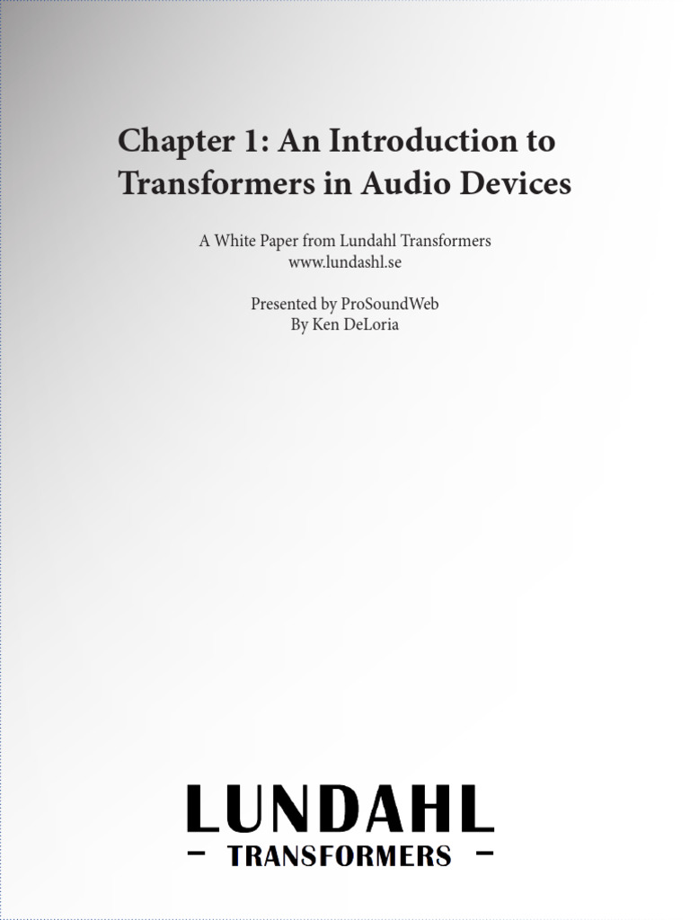 Lundahl Transformers - White Papers About Audio Transformers | PDF ...